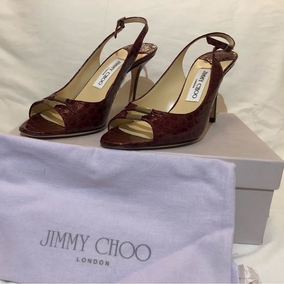 Jimmy Choo | Shoes | New Jimmy Choo Patent Open Toe Sling Back | Poshmark